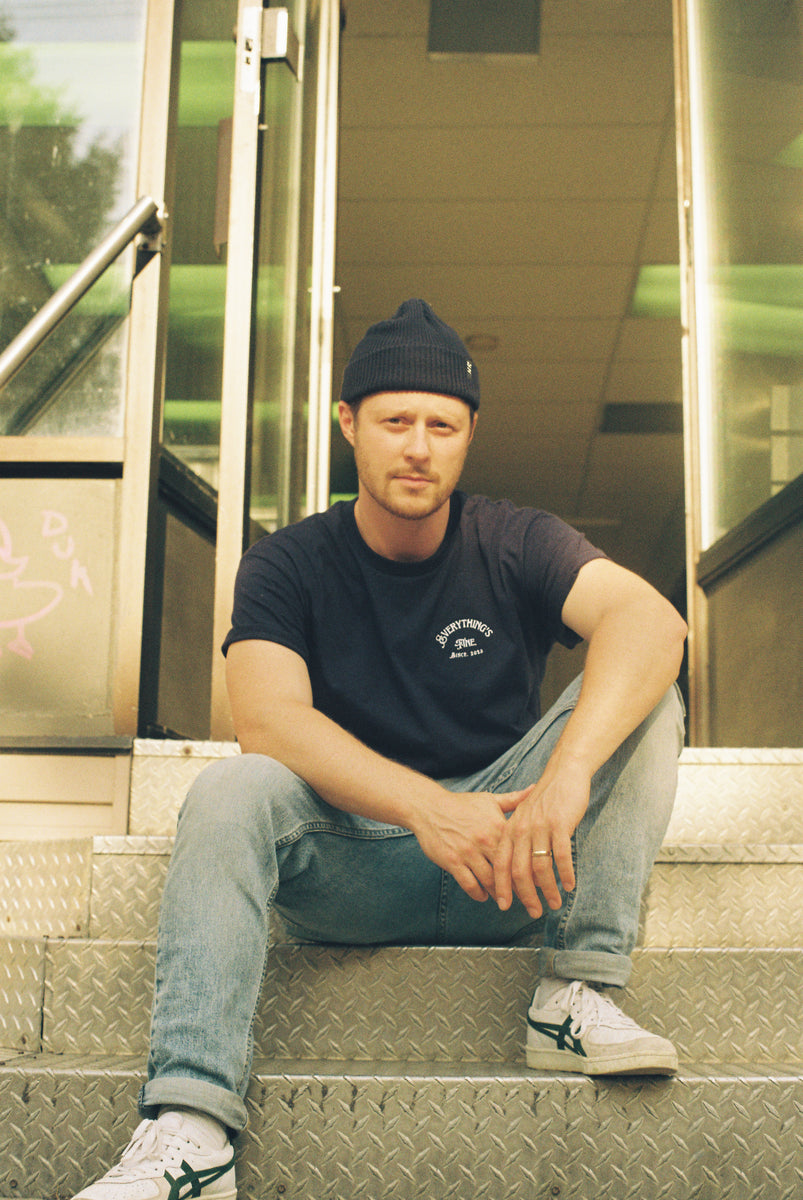 Embroidered Everything's Fine T in Navy – Noah Reid